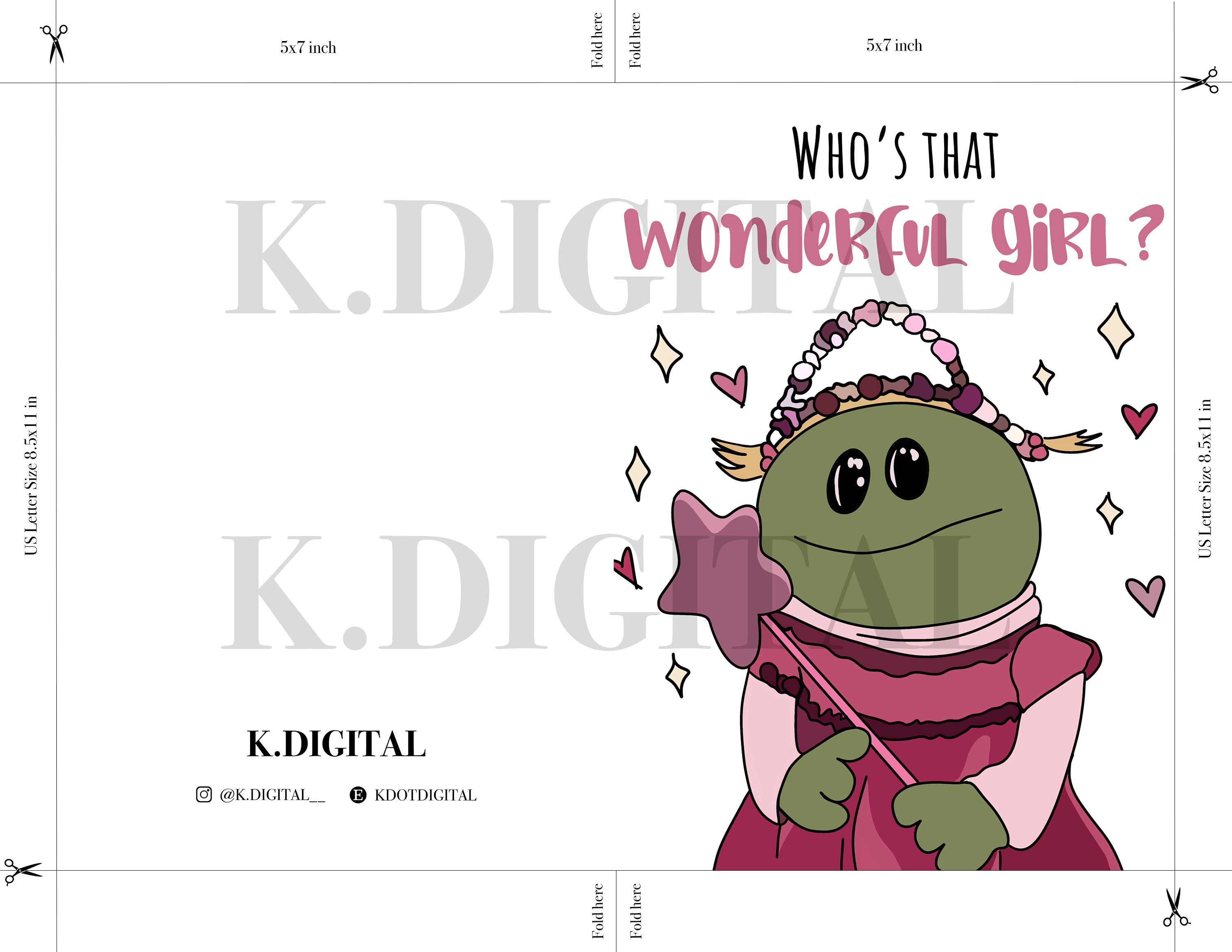 Nanalan Puppet Card Who's That Wonderful Girl Princess Song Tiktok Funny Card Birthday Card for ...