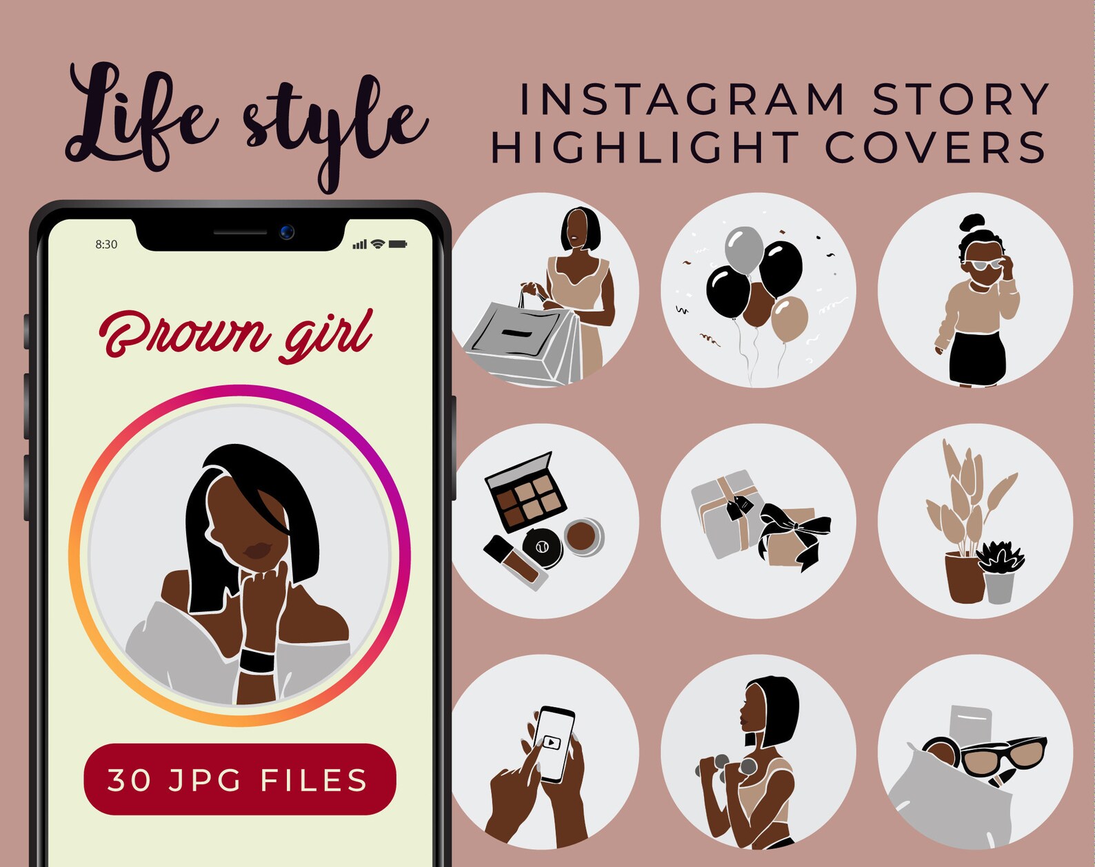 30 Instagram Highlight Covers Black Girl Woman Instagram - Etsy