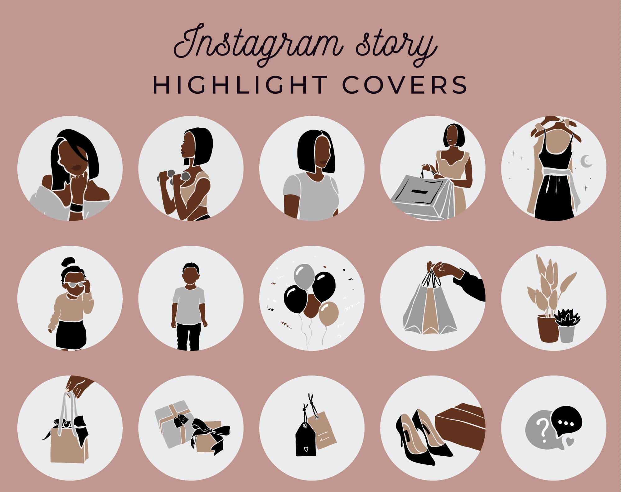 30 Instagram Highlight Covers Black Girl Woman Instagram - Etsy
