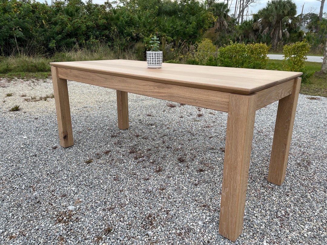 White Oak Table | White Oak Parsons Table | Solid White Oak Modern ...