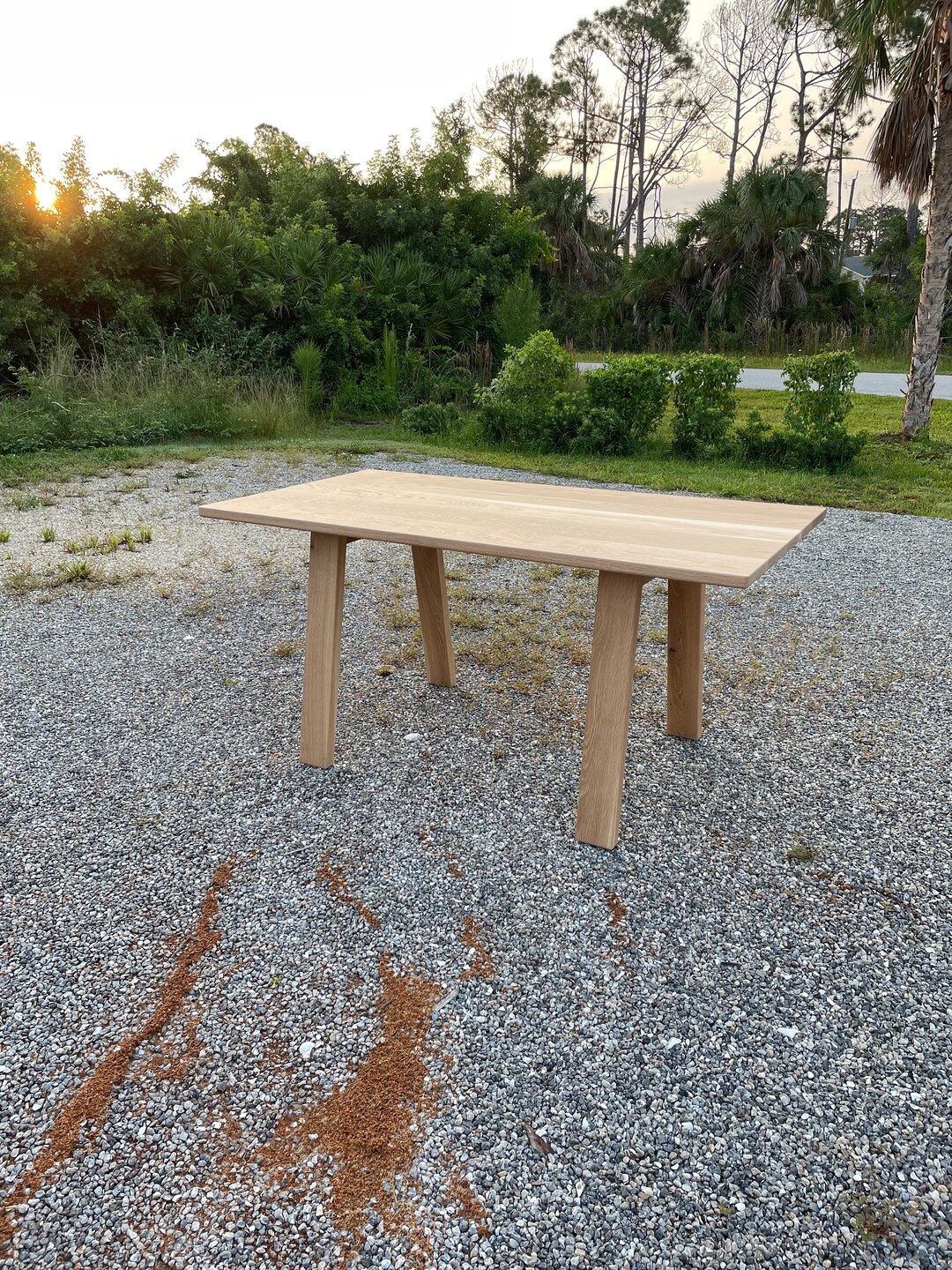 White Oak Dining Table White Oak Modern Table Minimal Dining Solid ...