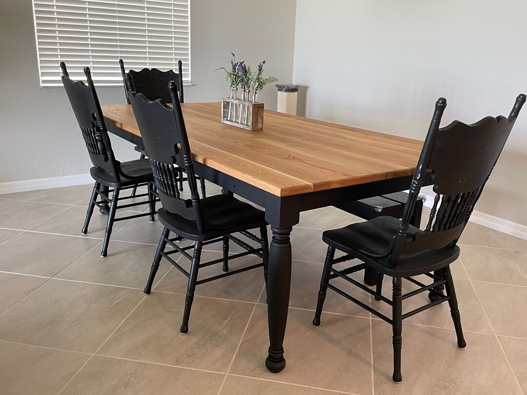 Modern French Country Turned Legs Solid White Oak Solid Walnut Made to ...