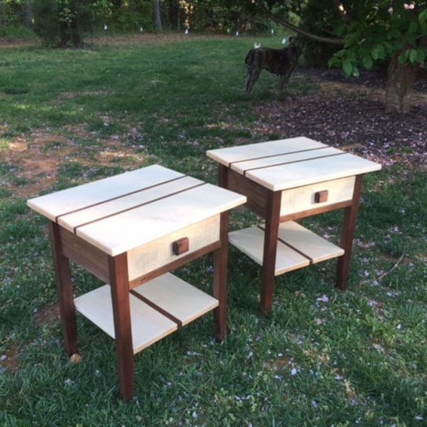 Walnut End Table - Etsy