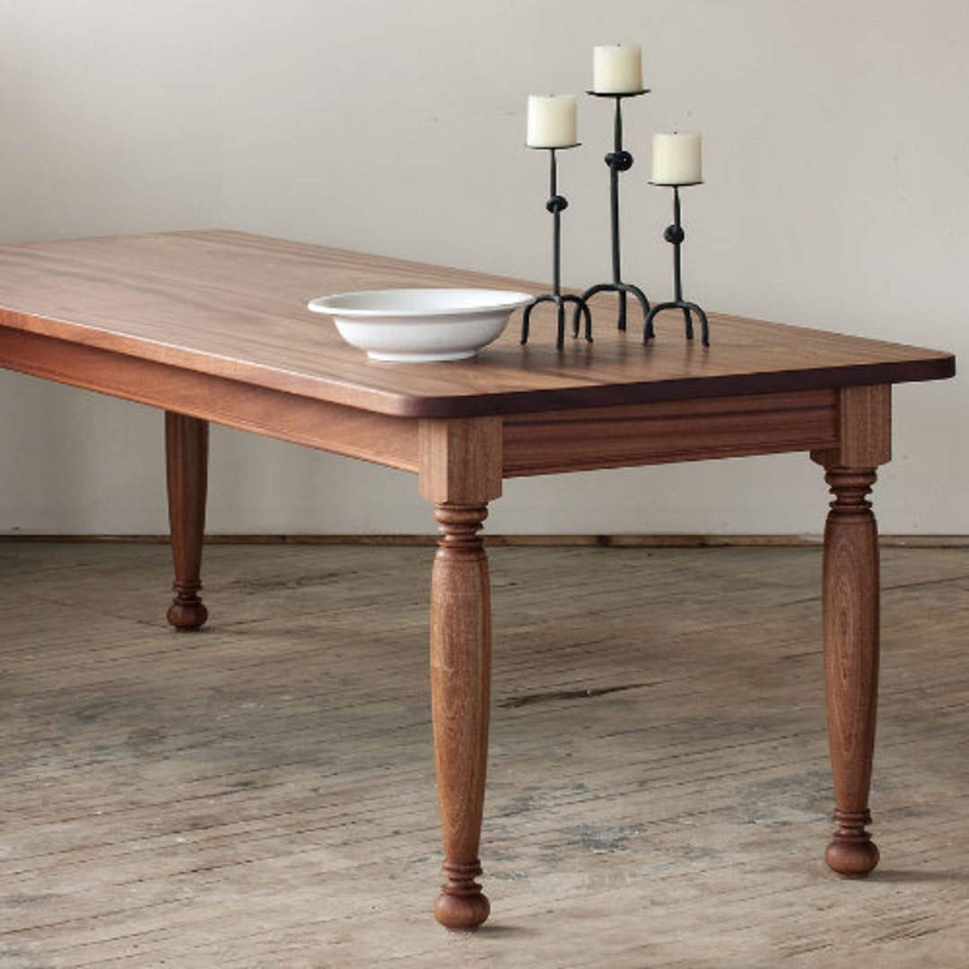 French Country Table | Hand Turned Legs | Solid Walnut | Solid White ...