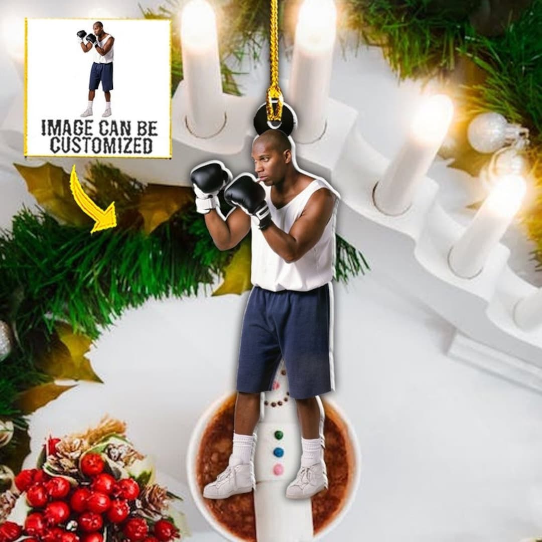 Personalized Boxing Ornament 2024, Custom Boxing Photo Ornament,red ...