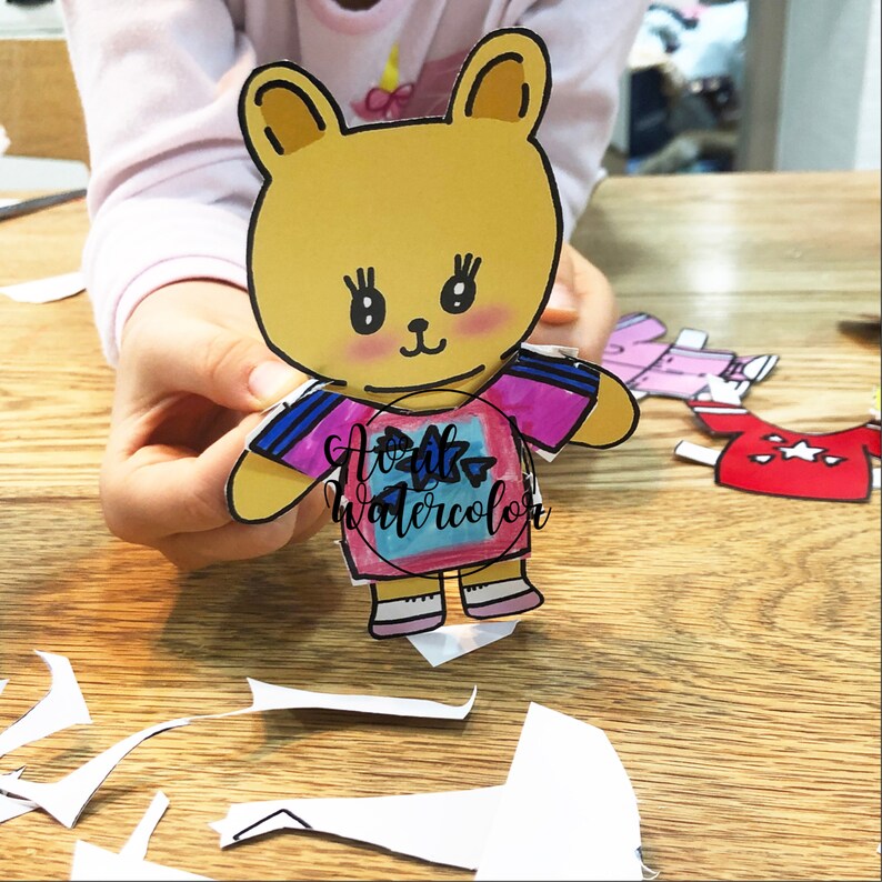 Hand-drawn Printable Paper Dolls for Kids, Digital Download Paper Dolls ...