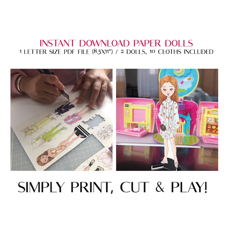 Printable Paper Dolls, Digital Download Paper Dolls, Paper Dolls ...