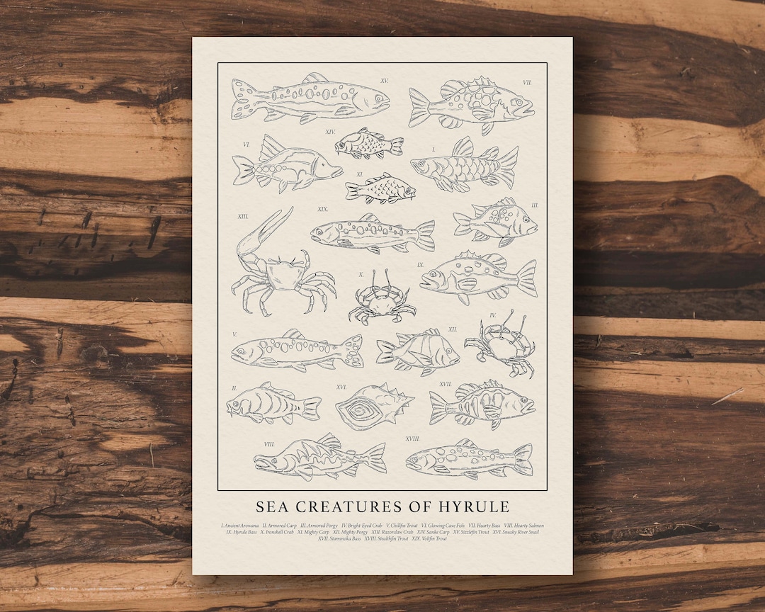 Sea Creatures of Hyrule - Legend of Zelda Tears of the Kingdom - Print ...