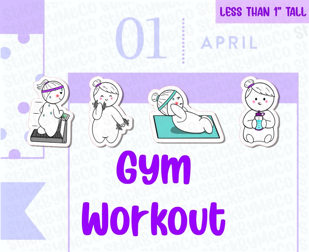 Workout Planner Stickers, Exercise Planner Stickers, Gym Planner ...