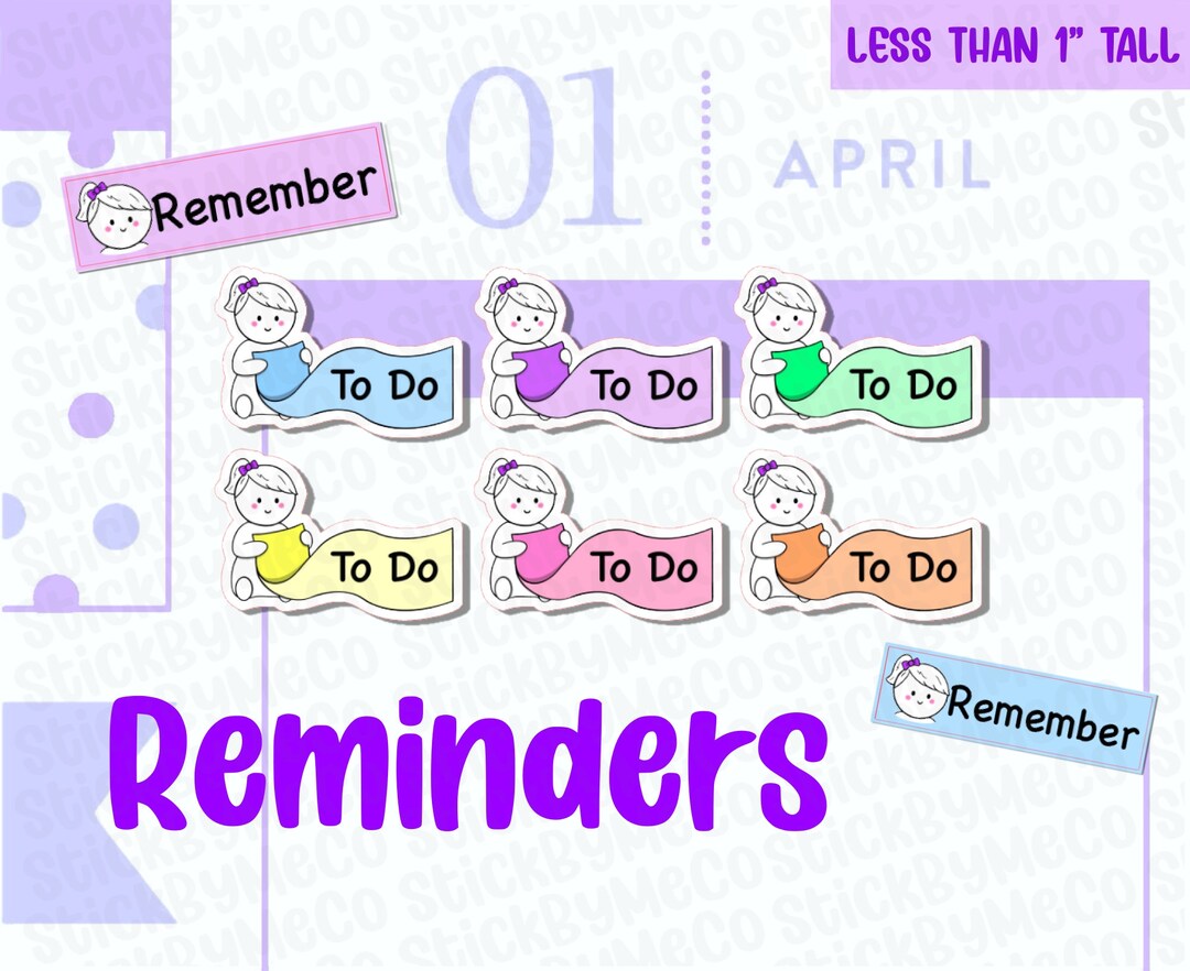 Reminder Planner Stickers, to Do List Stickers, Reminder Stickers ...