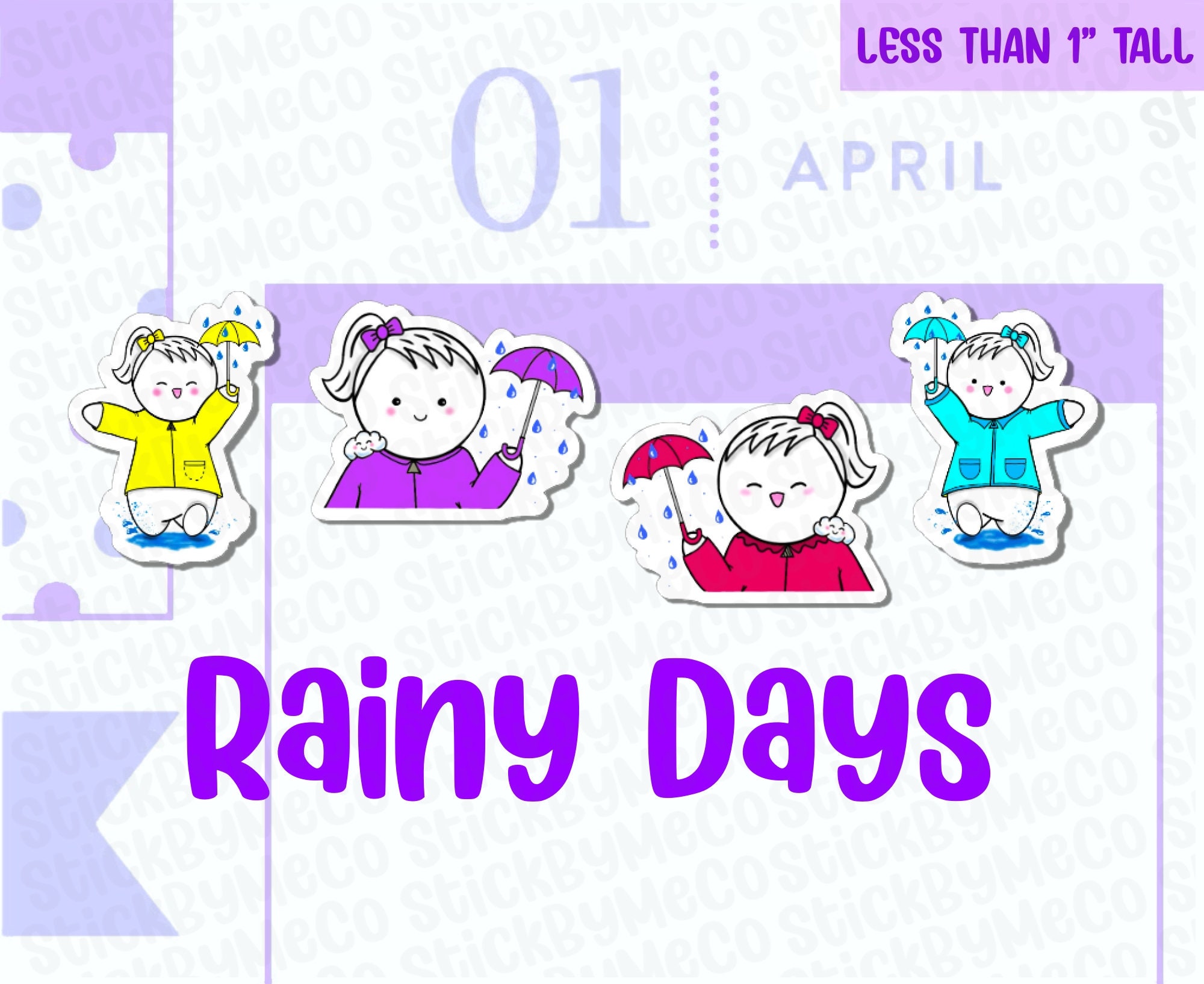Rainy day planner stickers cute rainy day stickers weather | Etsy