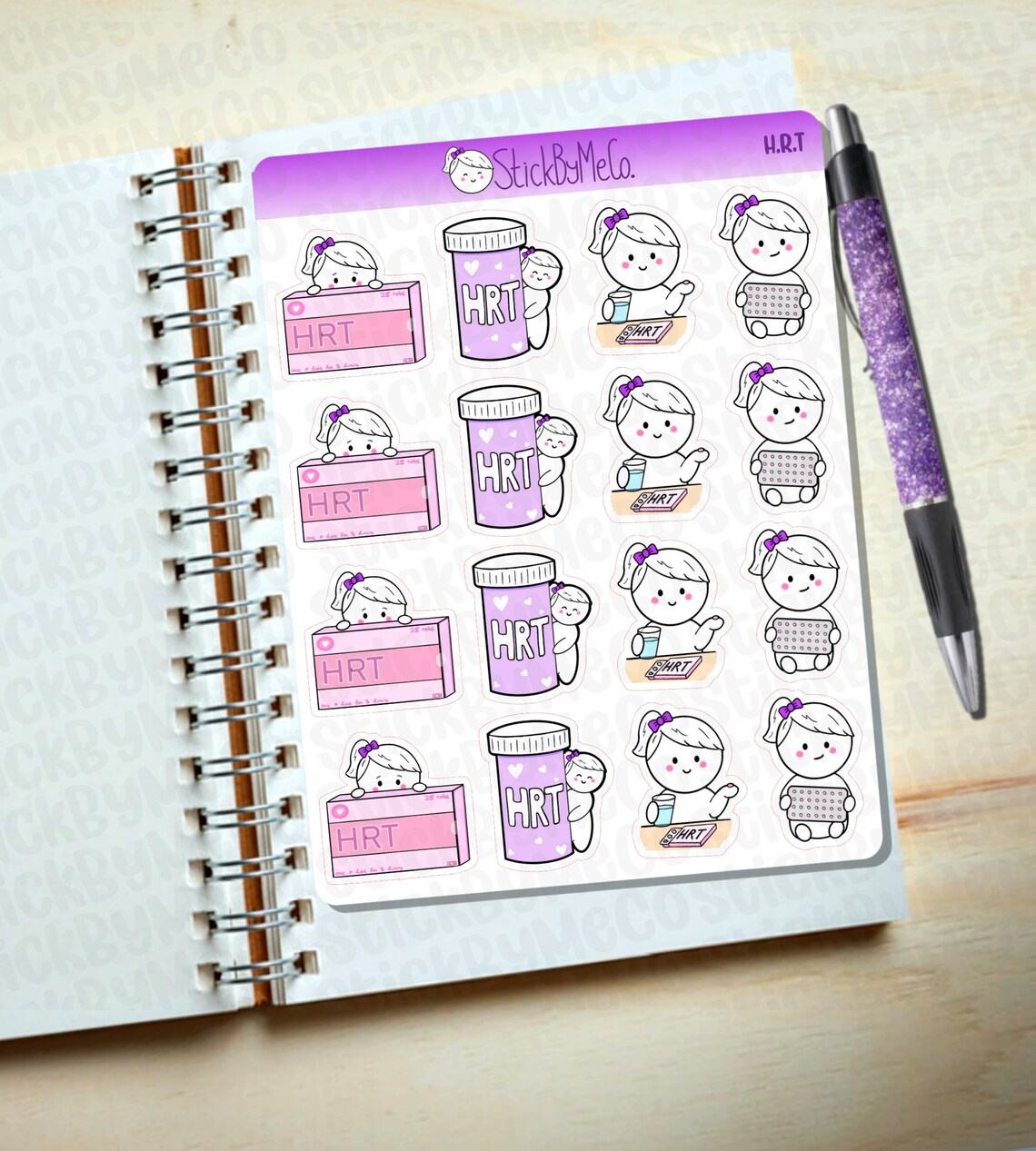 HRT Planner Stickers, Hormone Stickers, Hormone Replacement, Reminder ...