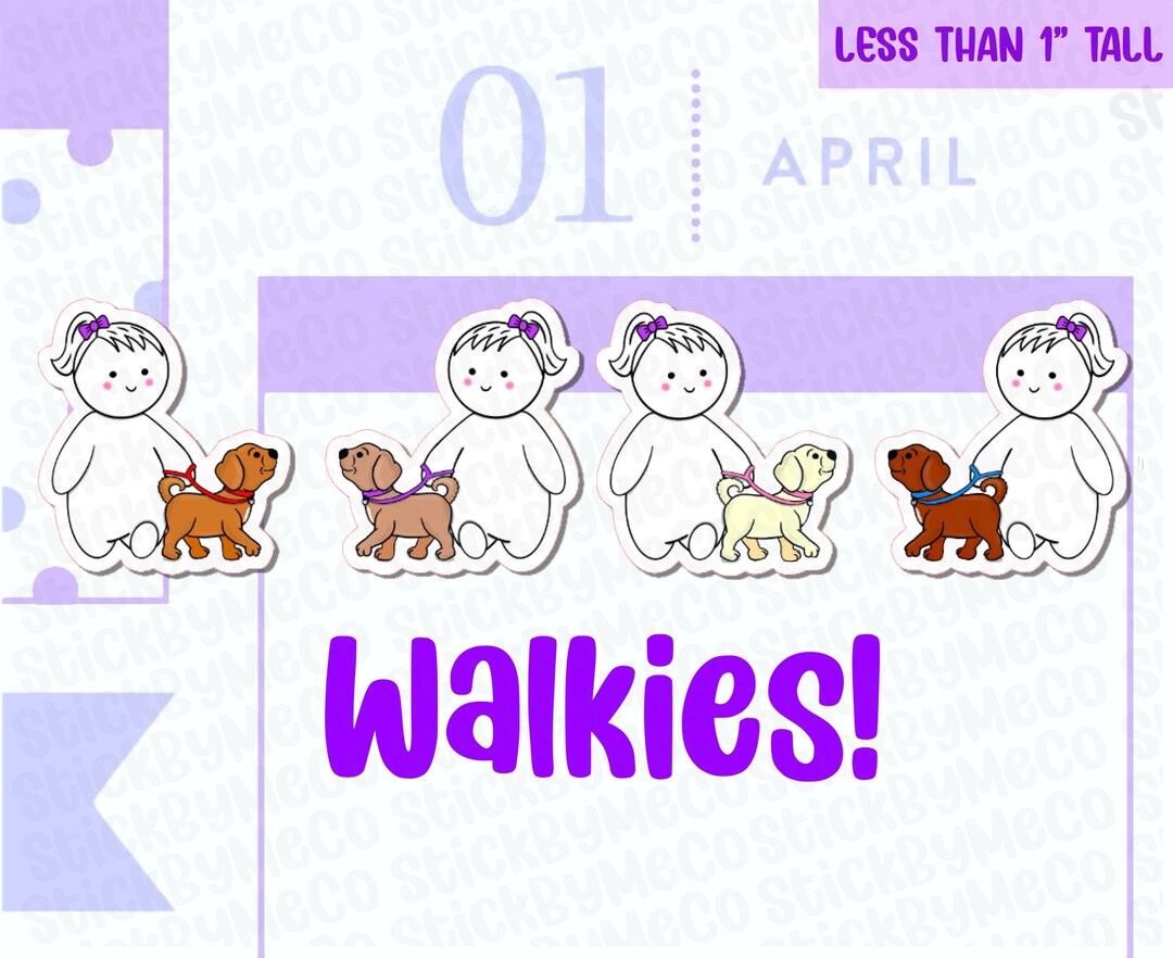 Dog Walking Stickers, Pet Stickers, Dog Planner Stickers, Reminder ...