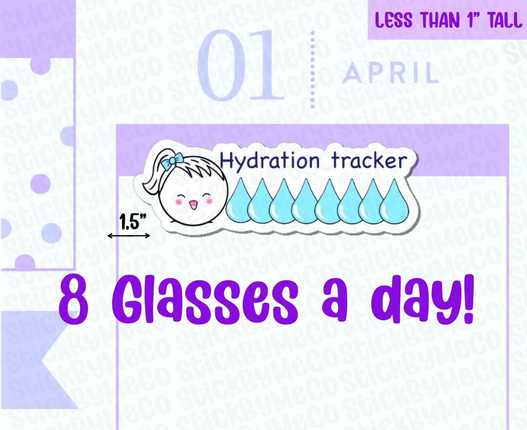 Hydration Tracker Planner Stickers, Water Planner Stickers, Drink ...