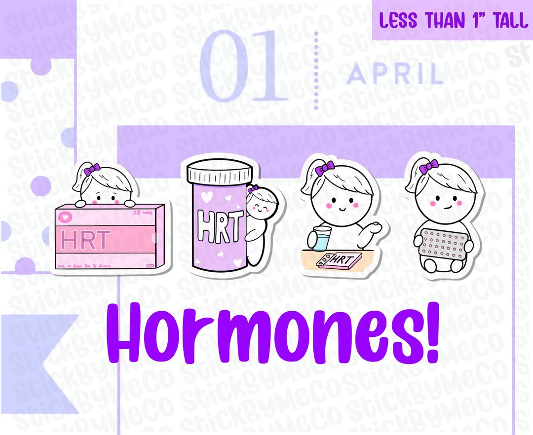 HRT Planner Stickers, Hormone Stickers, Hormone Replacement, Reminder ...