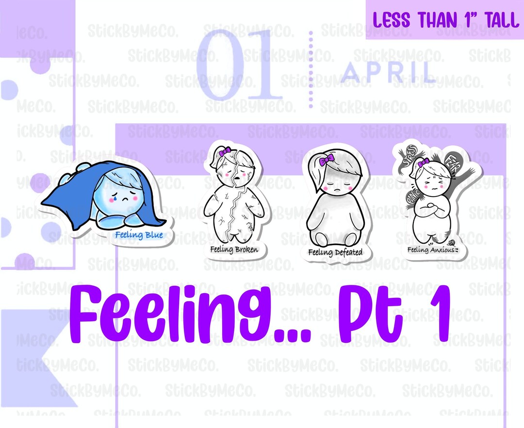 Mental Health Planner Stickers, Emotion Planner Stickers, Feeling ...