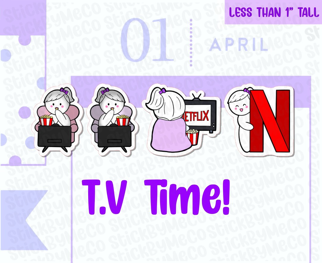 Netflix Planner Stickers, Binge Watch Stickers, Watching TV Stickers ...
