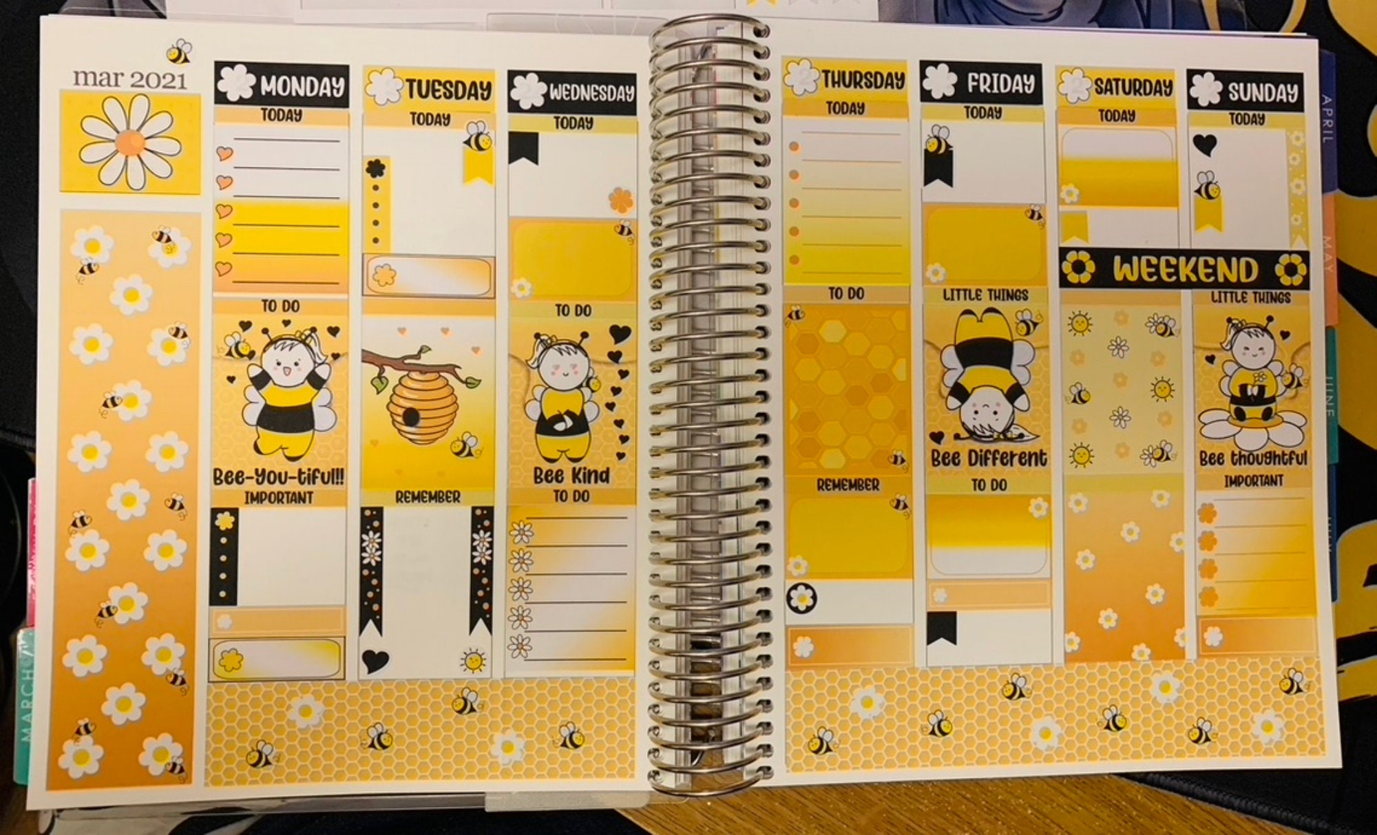 Bee Planner Kit Planner weekly kit Spring summer planner | Etsy