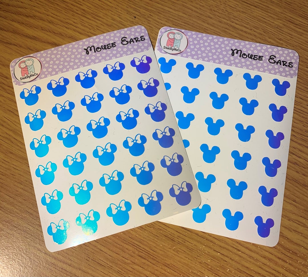 Mouse Ears Stickers Metallic Vinyl, Vinyl Mouse Ears Decals, Mini Size ...