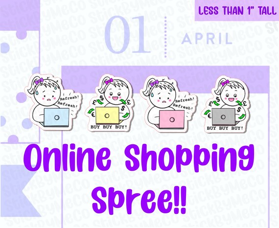 Online Shopping Planner Stickers Shopping Spree Stickers - Etsy