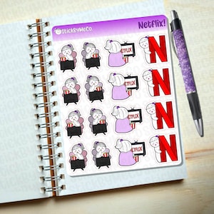 Netflix Planner Stickers, Binge Watch Stickers, Watching TV Stickers ...