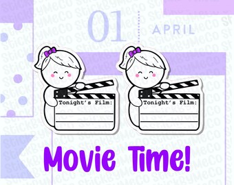 Movie Night Planner Sticker Film Planner Sticker Cinema - Etsy