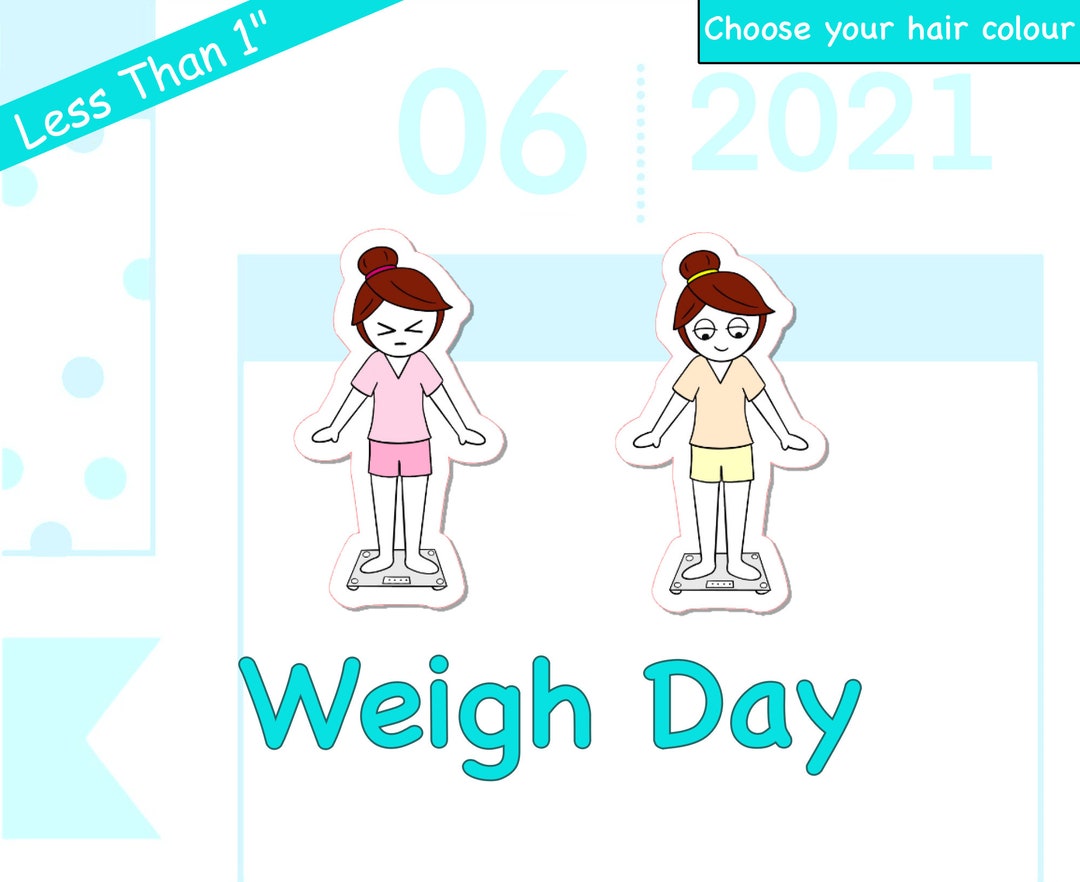 Weigh Day Planner Stickers, Weigh in Sticker, Weight Tracker Sticker ...