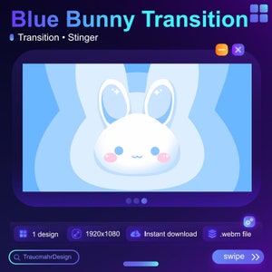 Chibi Blue Bunny Animated Transition | Stinger | Stream Animation ...