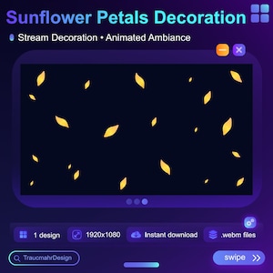 Sunflower Petals Animated Stream Decoration | Falling Flower | Vtuber ...