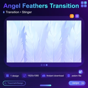 White Angel Feathers Animated Transition | Stinger | Stream Animation ...