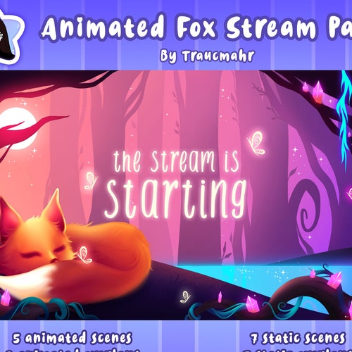 ANIMATED Fox Stream Pack Overlays Scenes Alerts Panels - Etsy Australia