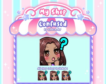 Black Hair Girl Confused / Wut Emote for Twitch Discord | Etsy