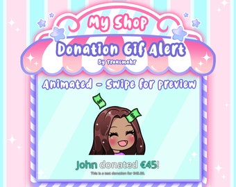 Animated Gif New Follower Alert of a Cute Chibi Brown Hair | Etsy