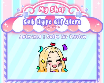 Animated Gif New Follower Alert of a Cute Chibi Blonde Hair | Etsy