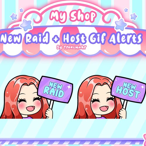 Animated Gif New Follower Alert of a Cute Chibi Red Hair Girl - Etsy