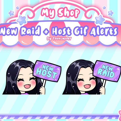 ANIMATED Gif Subscriber / Sub Hype Alert of a Cute Chibi Black - Etsy