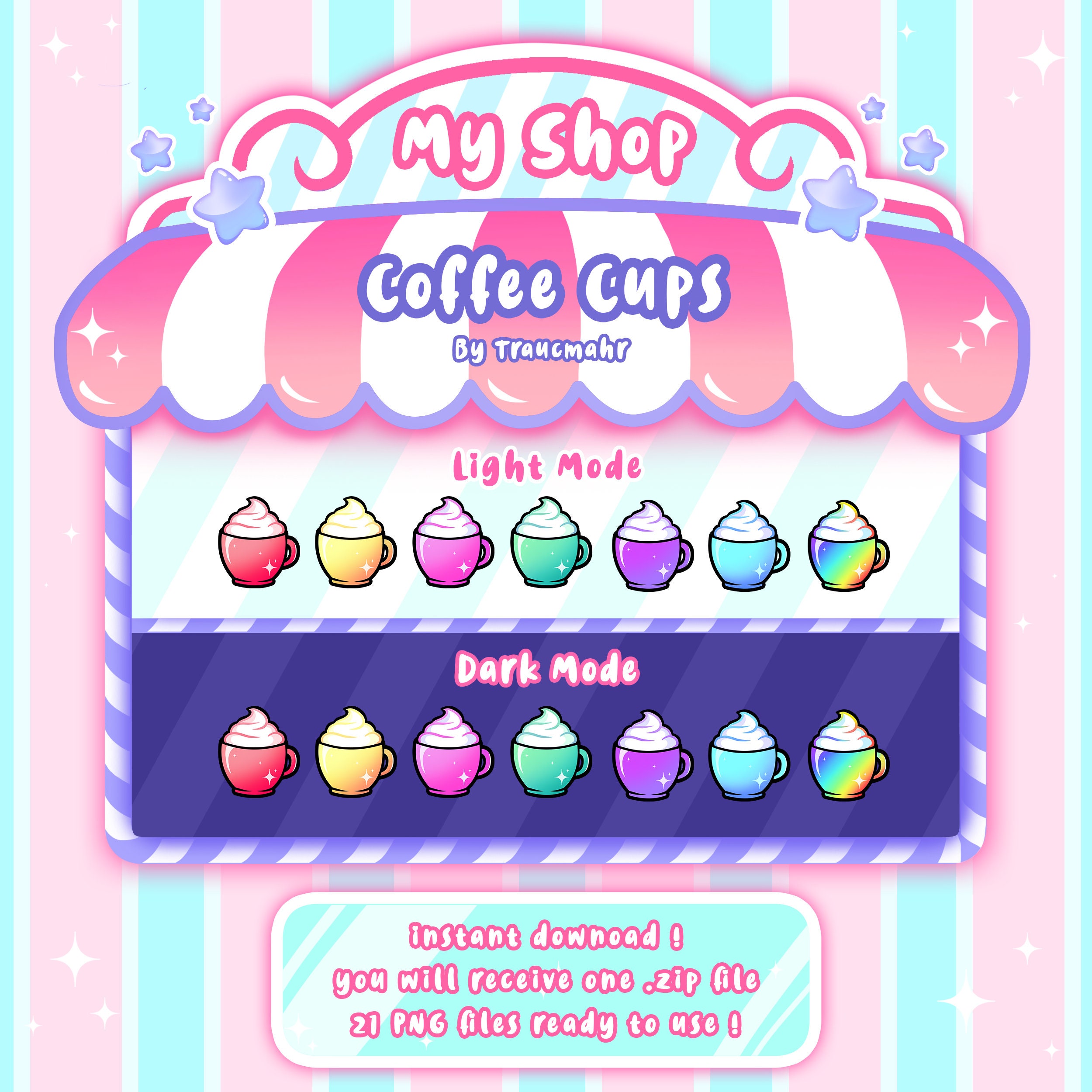 Coffee Cream Cups Sub / Bit Badges for Twitch Discord Mixer - Etsy