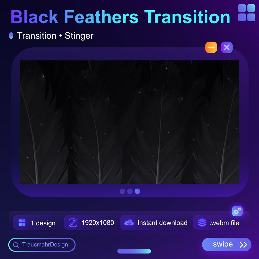 Black Crow Feathers | Animated Transition | Stinger | Stream Animation ...