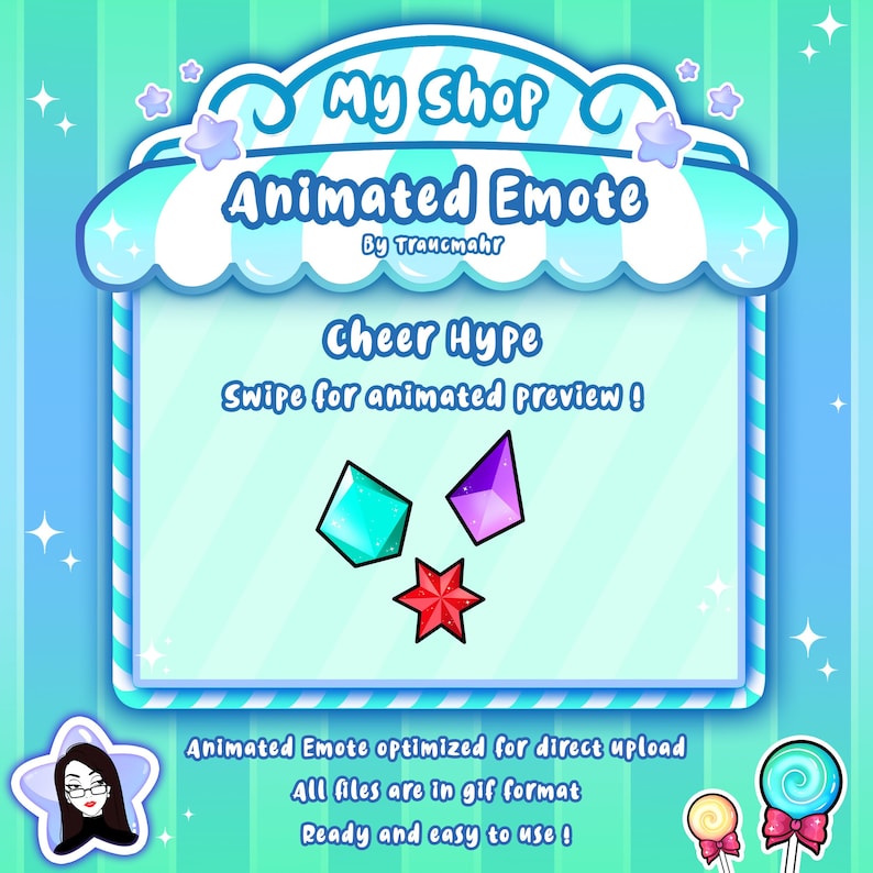 ANIMATED EMOTE Cheer Emote Cheer Hype Emote Cheer Bits - Etsy