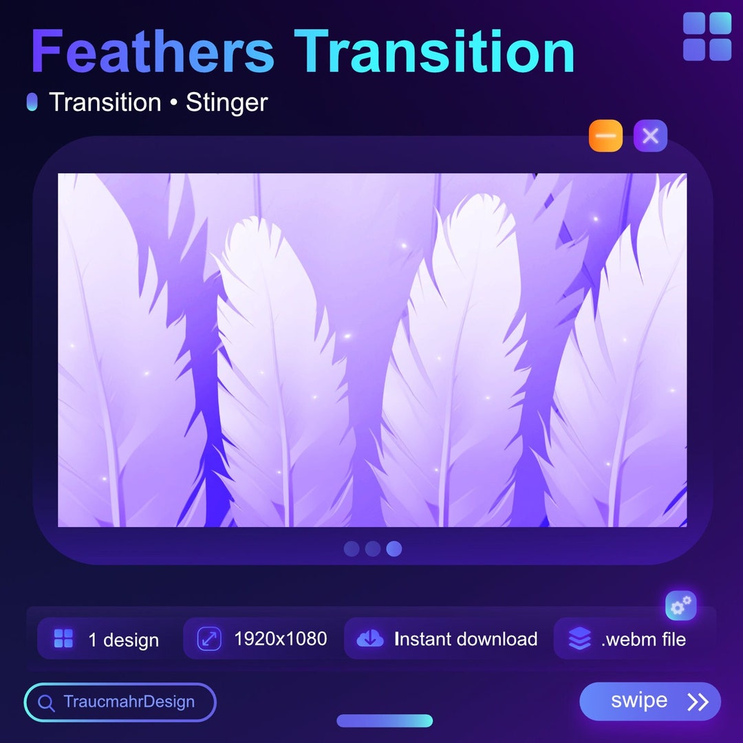 Lilac Purple Feathers | Animated Transition | Stinger | Stream ...