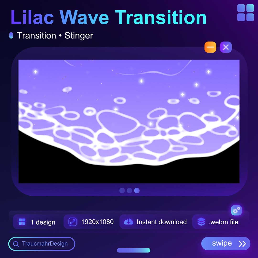Lilac Wave Animated Transition | Stinger | Animation | Overlay | Vtuber ...