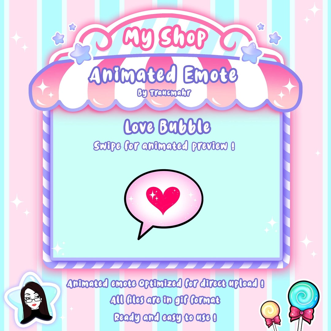 ANIMATED EMOTE, Love Emote, Heart Emote, Love Bubble Emote, Pink Emote ...