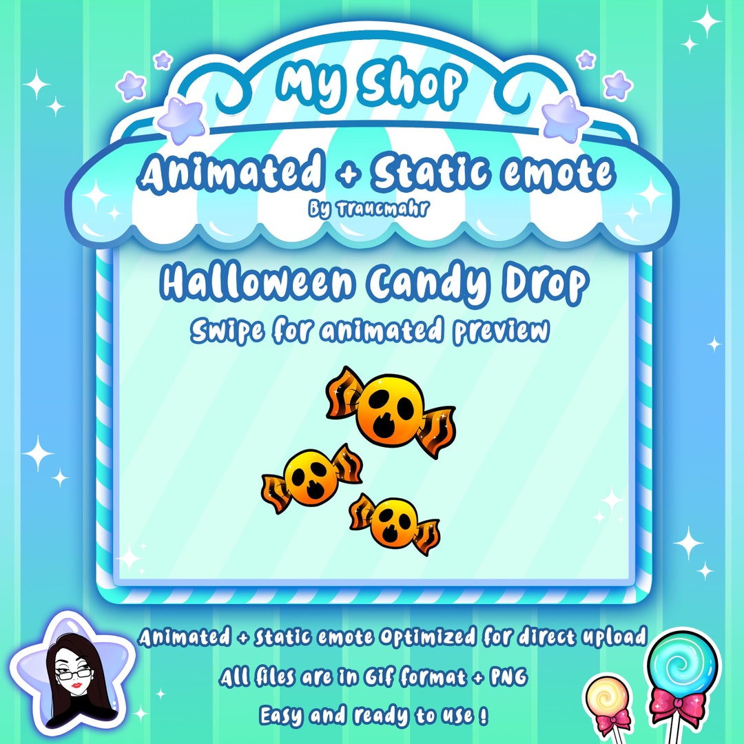 ANIMATED + STATIC, Candy Emote, Halloween Hype Emote, Food Emote ...