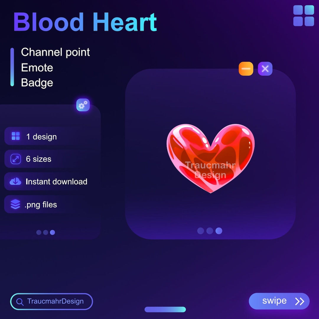 Red Blood Heart | Twitch Channel Point | Emote | Sub Badge | Bit Badge ...