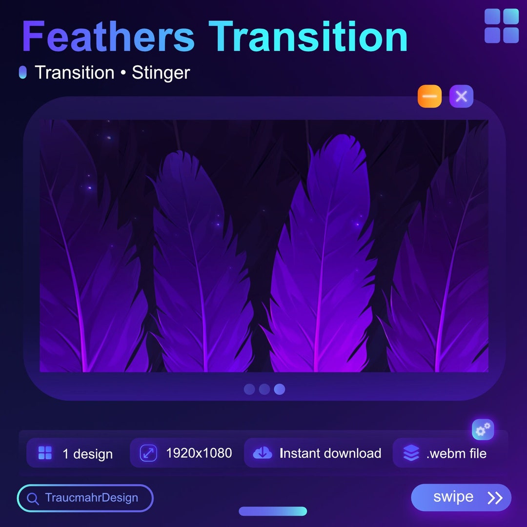 Purple Crow Feathers | Animated Transition | Stinger | Stream Animation ...