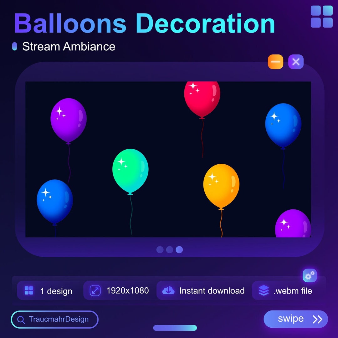 Balloons Animated Decoration | Birthday | Hype Celebration Stream ...