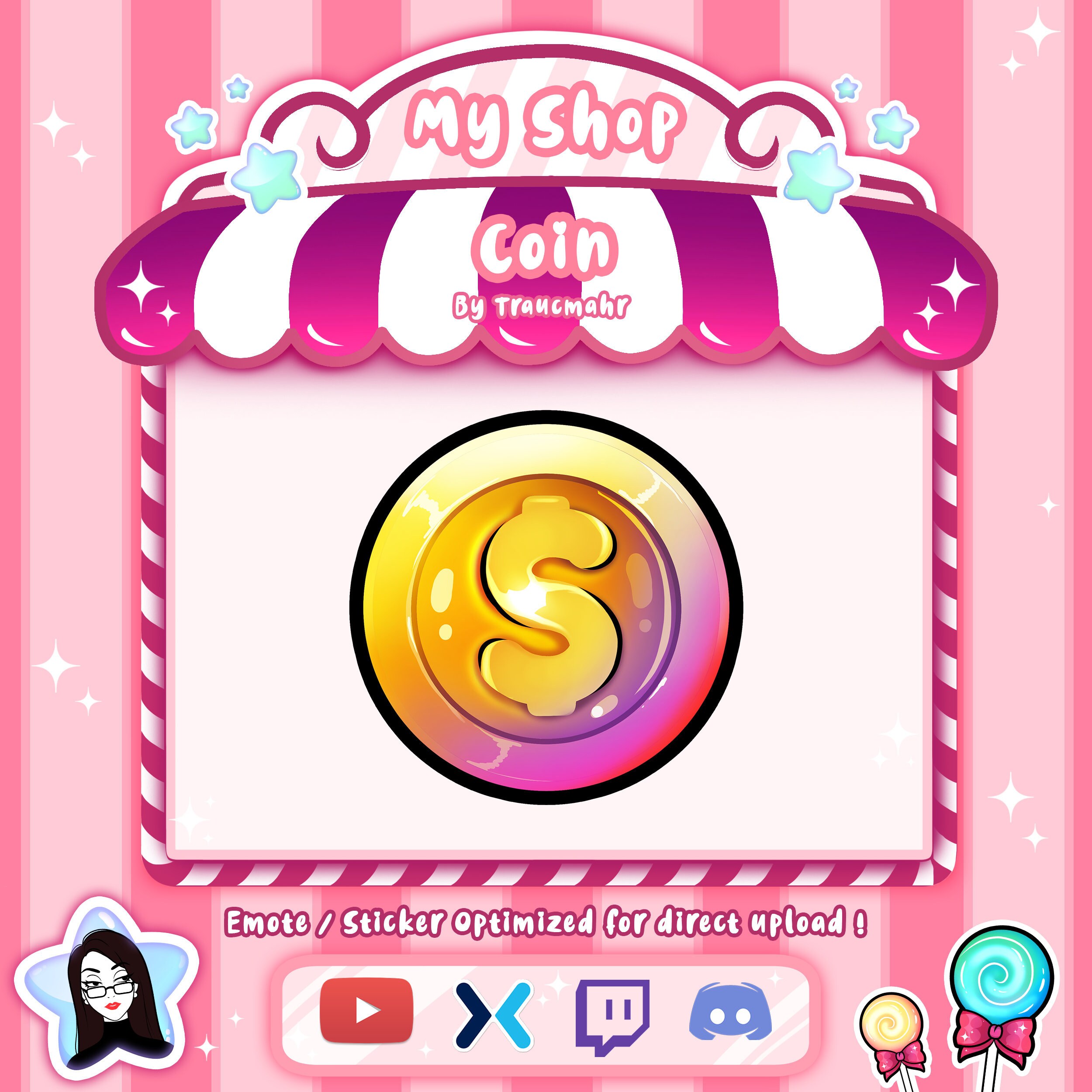 Coin Emote for Twitch Discord Mixer and More | Etsy