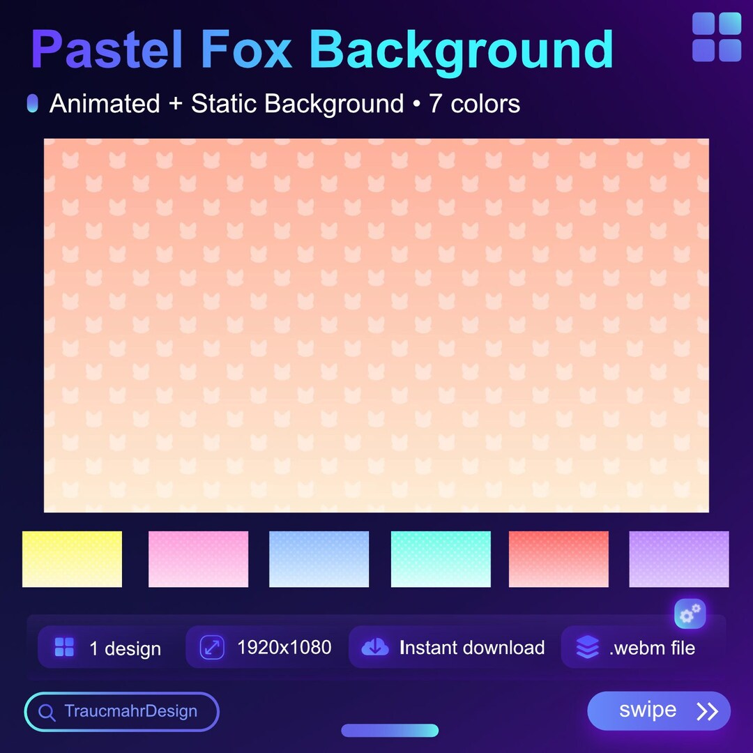 Fox Animated Background X7 | Stream Decoration | Overlay | Vtuber ...