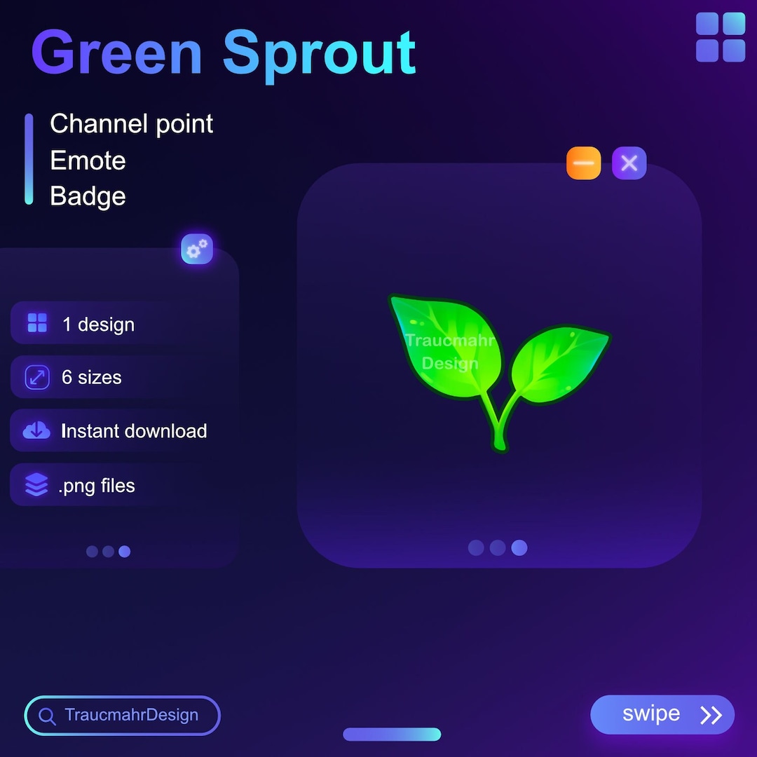 Green Plant Sprout | Twitch Channel Point | Emote | Sub Badge | Bit ...