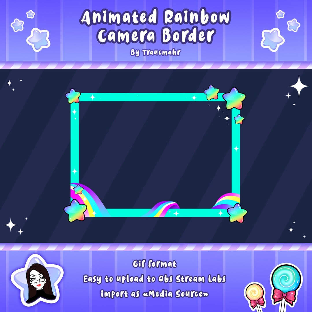 ANIMATED Rainbow Camera Border for Your Stream ! Twitch and Obs Stream ...
